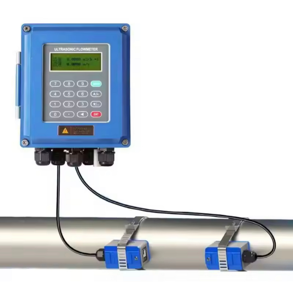 TUF-2000B Wall Mounted Clamp On Ultrasonic Flowmeter RS485 MODBUS ...