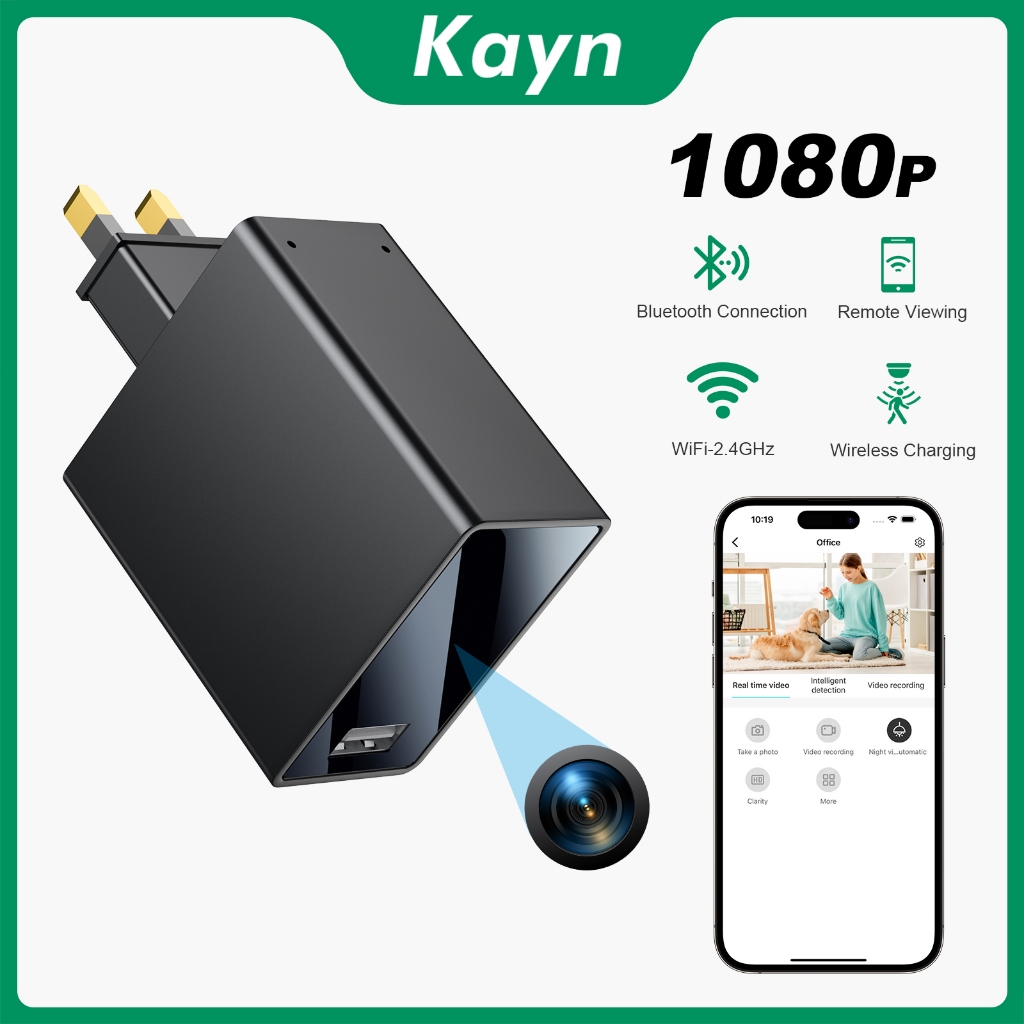 4k WiFi Hidden Camera Color Night Vision Charger,140°Wide Angle,Motion ...