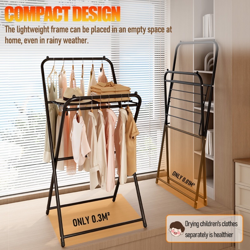 （SG Stock） Simple Clothes Rack Clothes Hanger Floor Standing Retail ...