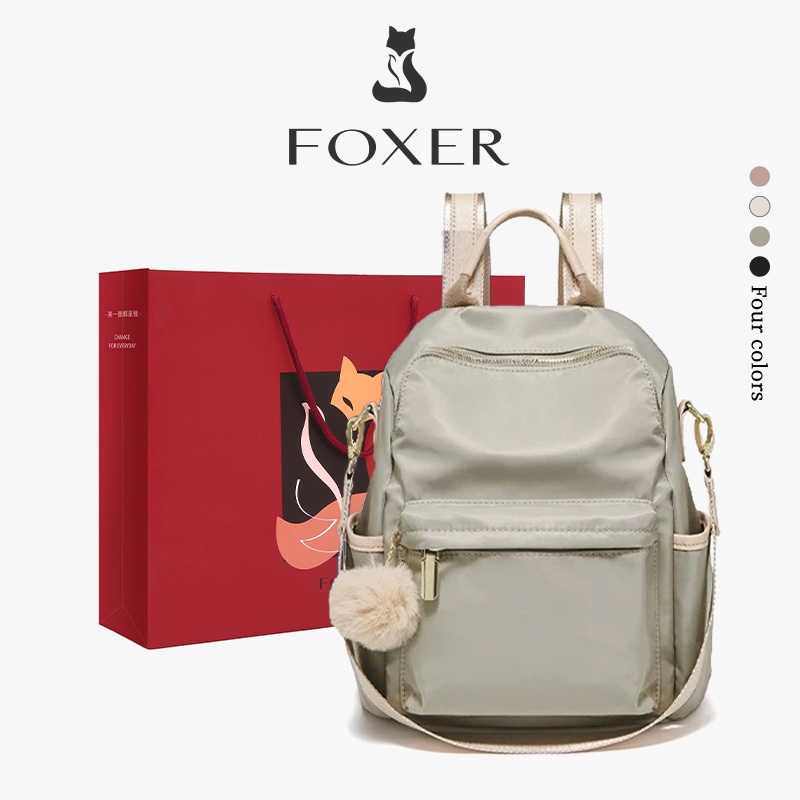 FOXER Women's Backpack Anti-theft Design Canvas Material Student ...