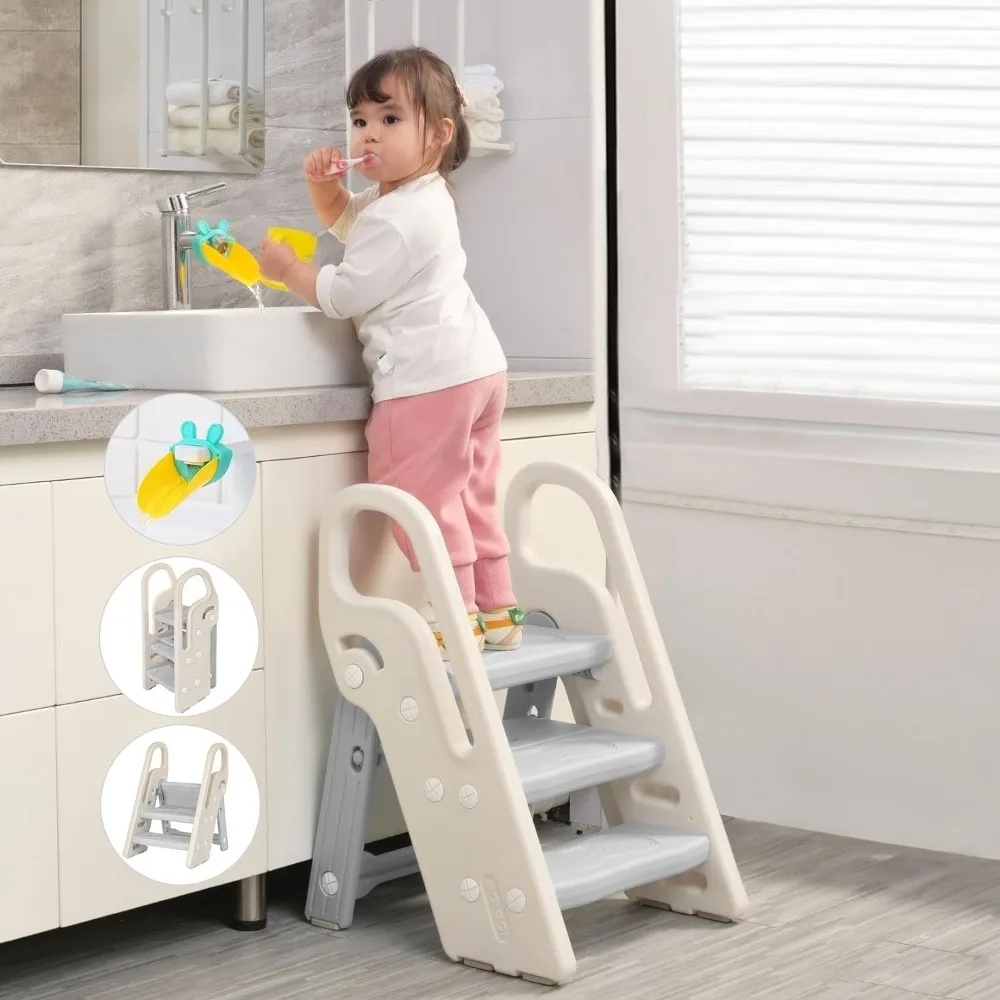 Adjustable Kids Stairs Hand Washing Ladder Safety with Handle Footstool ...