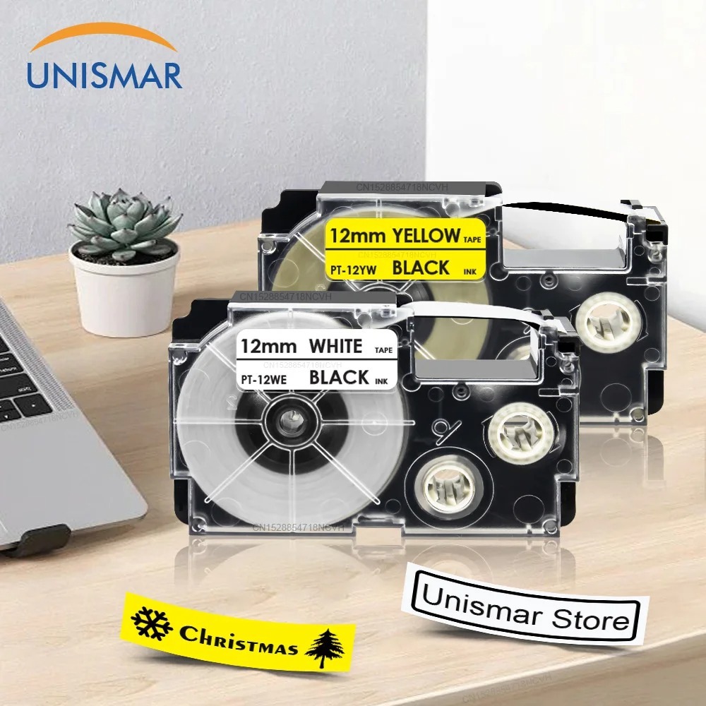 1pcs 6/9/12mm Compatible Casio Label Tape XR Tape XR-12WE XR12X XR12YW ...
