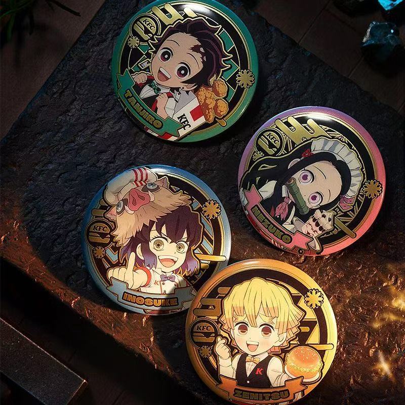 Demon Slayer x KFC Collaboration Badge - Full Set of 4 Inosuke Zenitsu ...