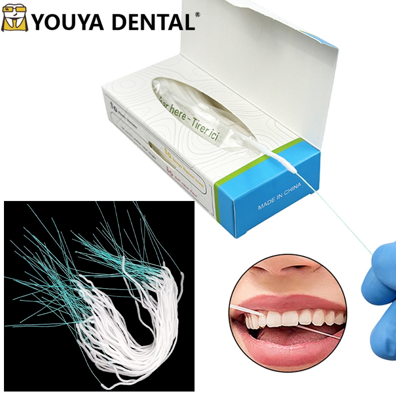 50Pcs/Box Super Dental Floss Threaders Tooth Flossers For Bridge ...
