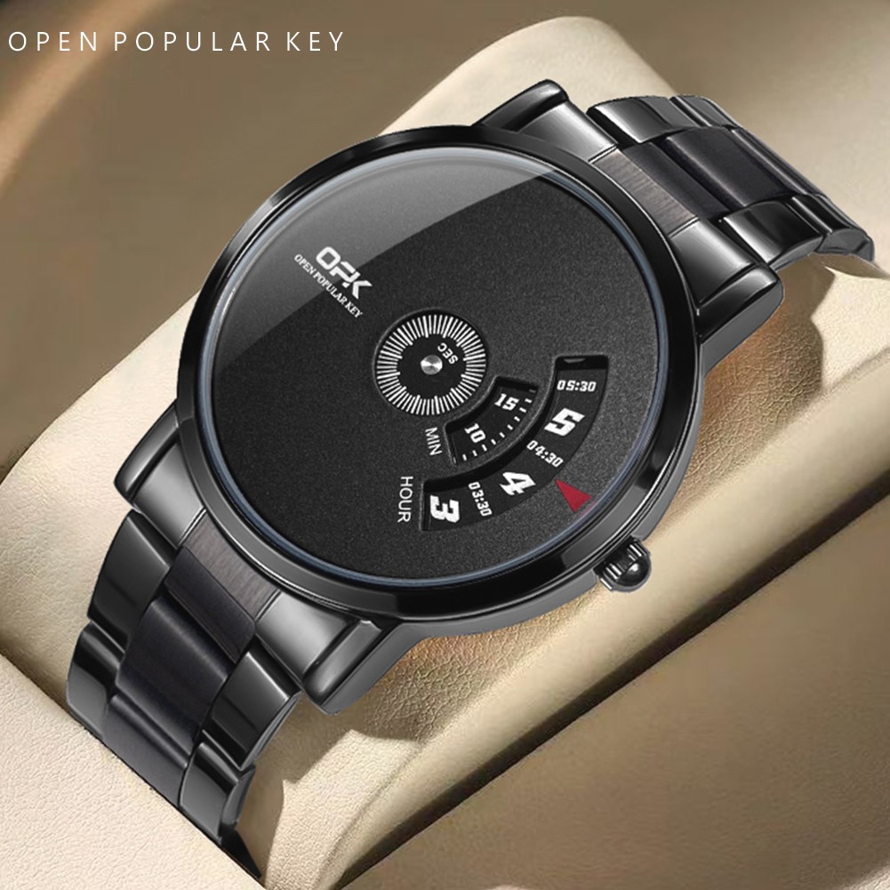 OPK Watch For Men Waterproof Original Quartz Business Black Stainless ...