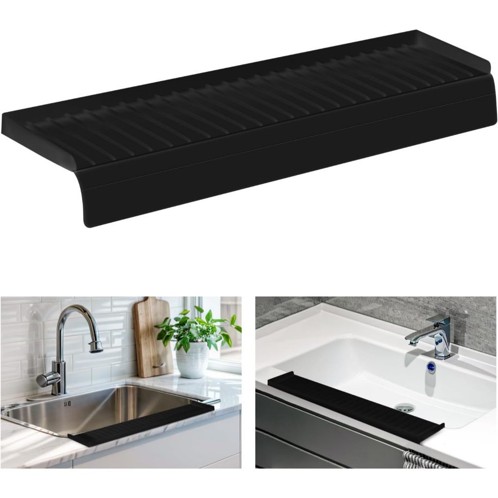 Kitchen Sink Splash Guard, Sink Edge Protector with Suction Cups ...