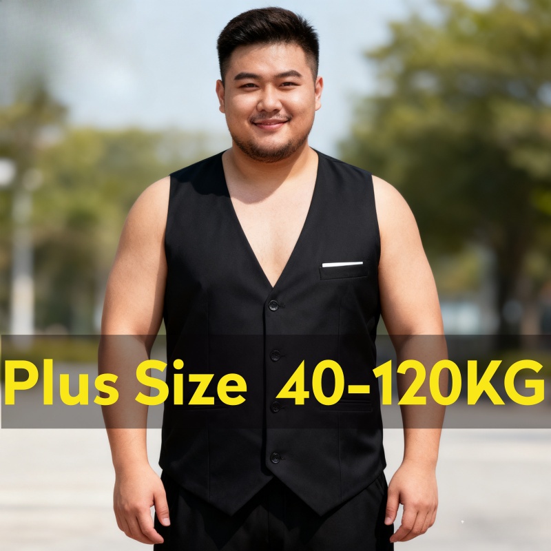 120KG Plus size Men's Casual Formal Business Sleeveless Vest | Shopee ...