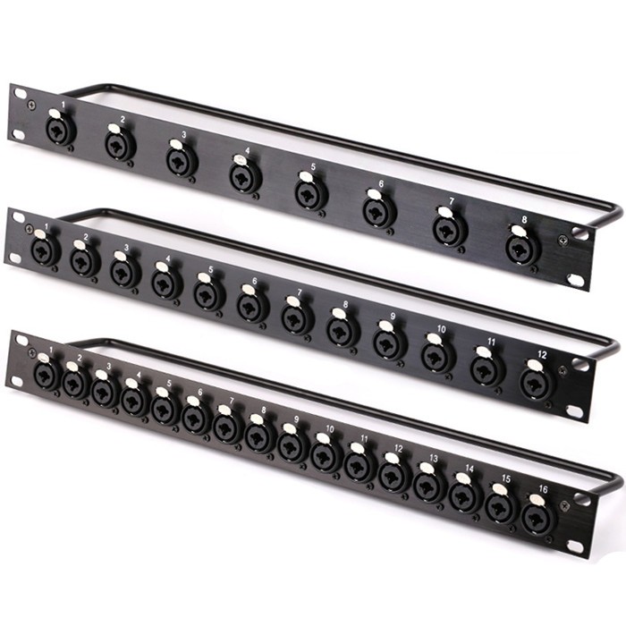 8 12 16 Way 8 port Rack Patch Panel 1U Cabinet Speaker Connector Canon ...