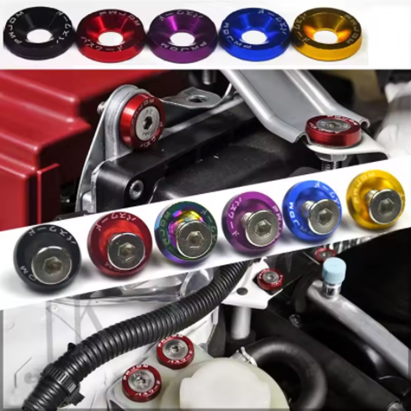 Universal 10pcs Fender Washer JDM Style fit Any 6mm Hole Bumpers Engine ...