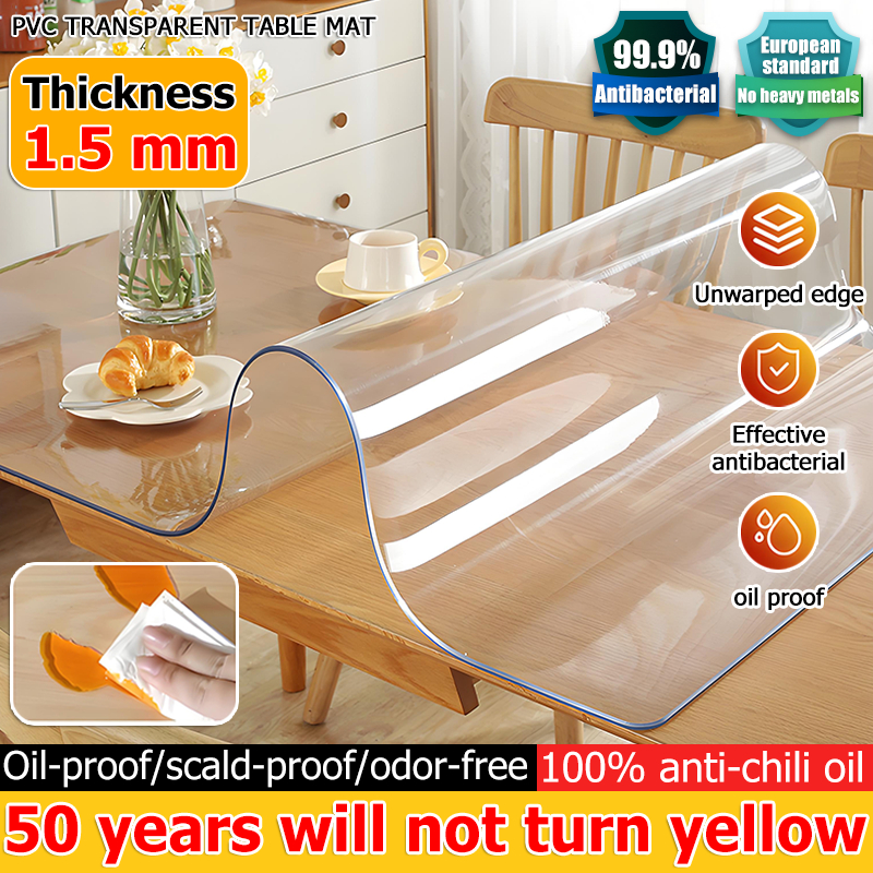 【24 hours delivery】pvc table mat 2.5mm thickness transparent pvc table ...