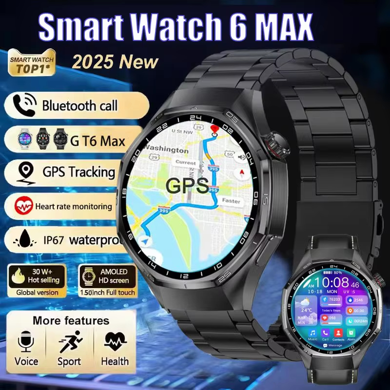 GPS Professional Outdoor Exercise Smartwatche 6 G T6 MAX 1.50"Ultra HD ...