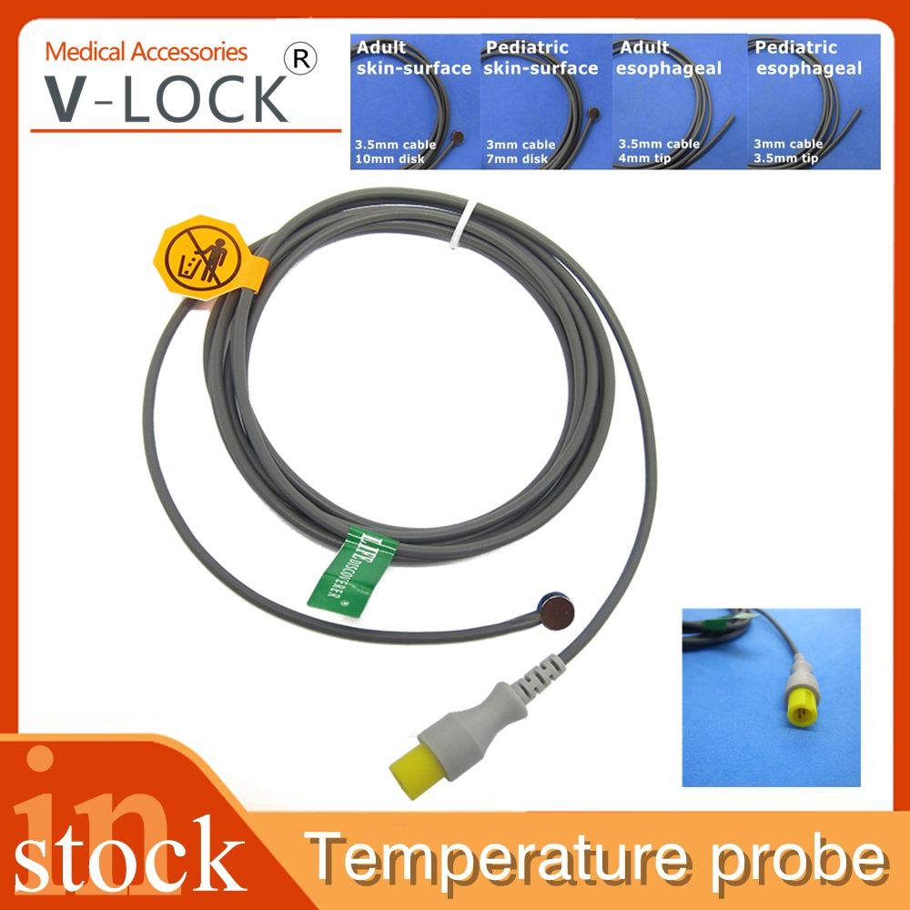 Reusable Temperature Probe Sensor Adult Infant Pediatric Skin Surface ...