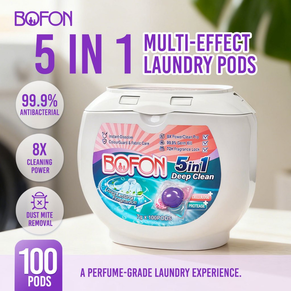 100 pcs 5 in 1 Laundry Capsules Ultra concentrated detergent 8 times ...