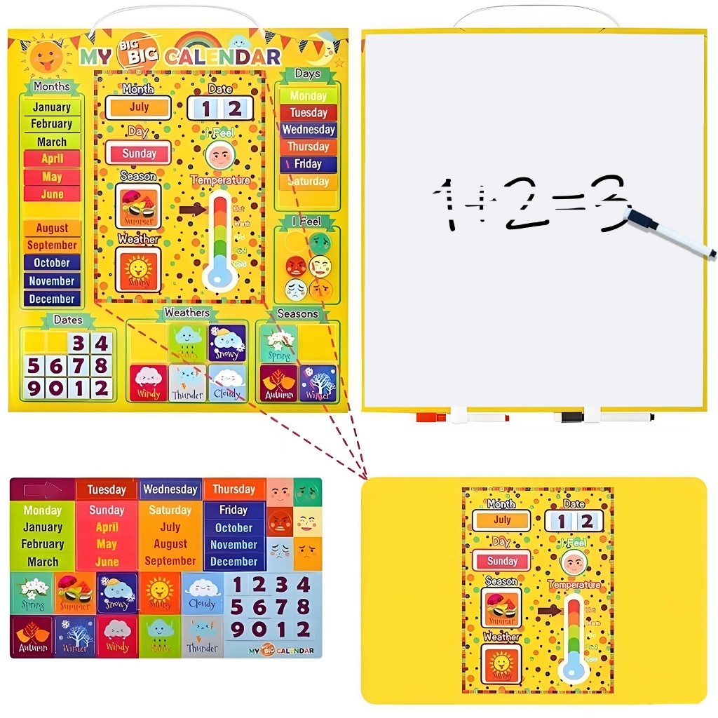My Calendar Magnetic Wall Chart Month Date Day Season Weather Wall ...