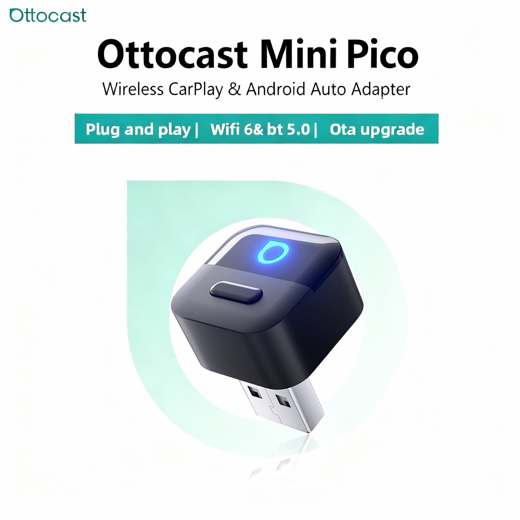 OTTOCAST Mini Pico 3.0 Cube 2 in 1 Wired To Wireless CarPlay Android ...