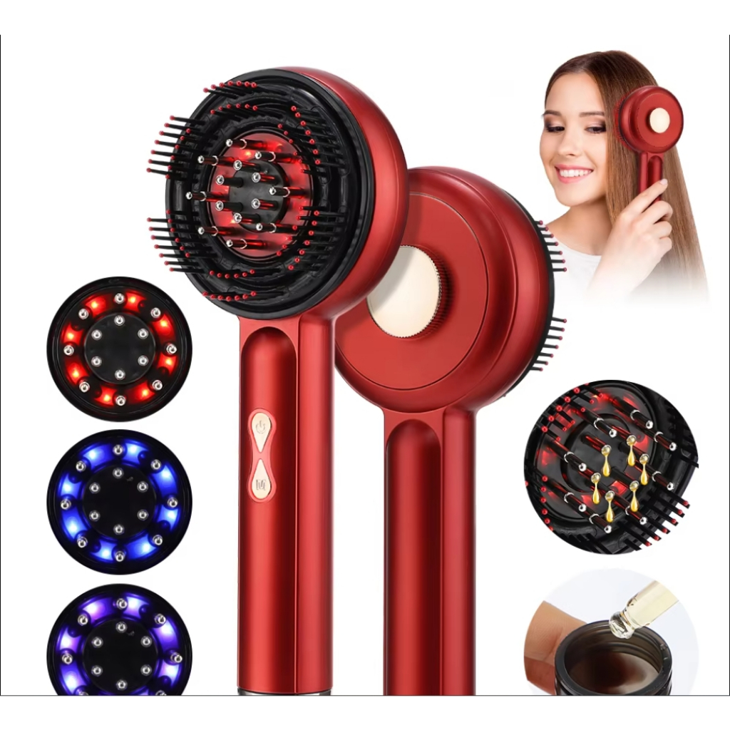Electric Massage Comb Vibration Massager Red Light Follicle Comb Scalp ...