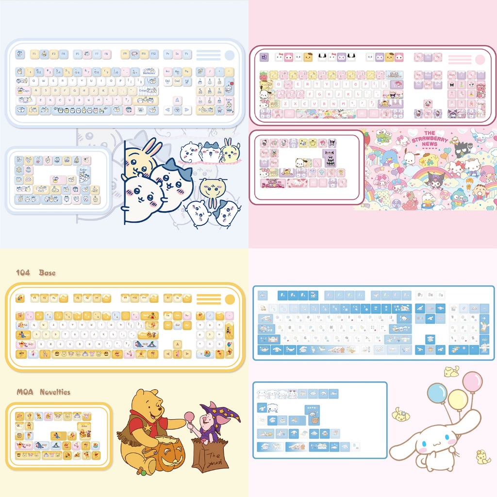 Sanrio Family Keycaps MOA Profile 130 Keys PBT Dye Sublimation Aula F75 ...