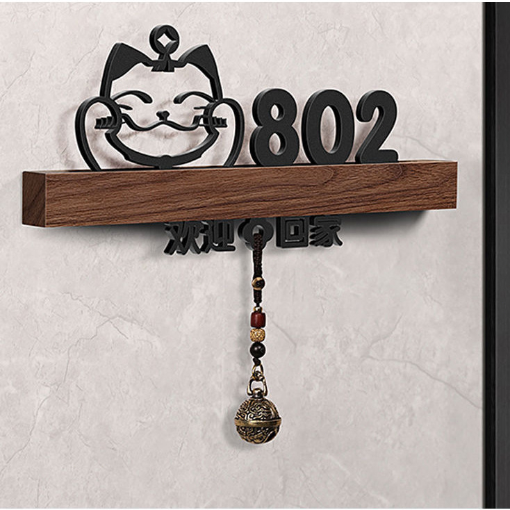 Lucky Cat solid wood Hdb Unit Unit Number Signage Door Unit Number ...