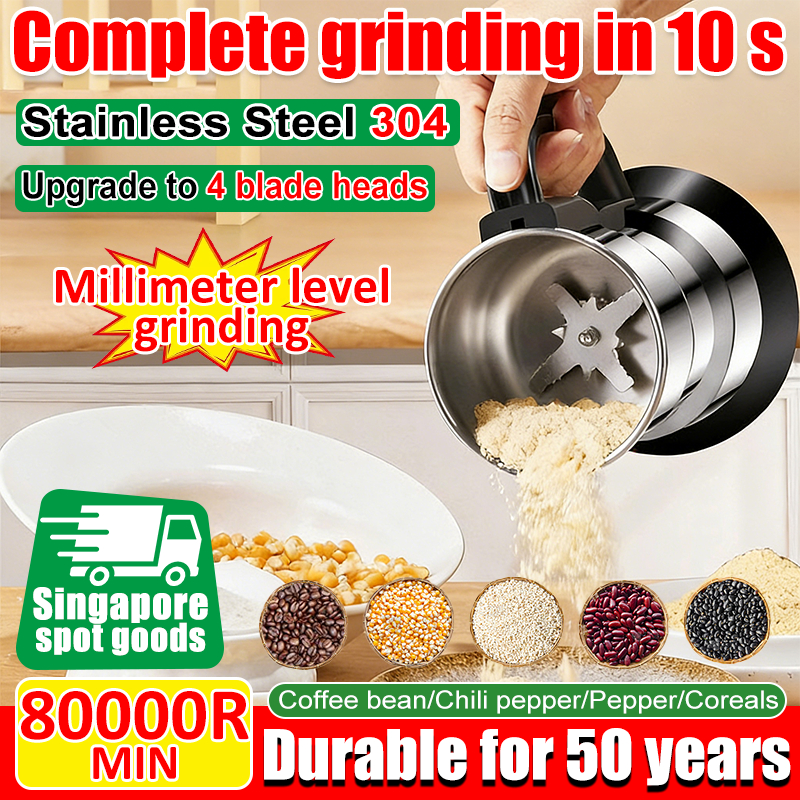[SG Seller]powder grinder upgrade 4 blades coffee maker food grinder ...