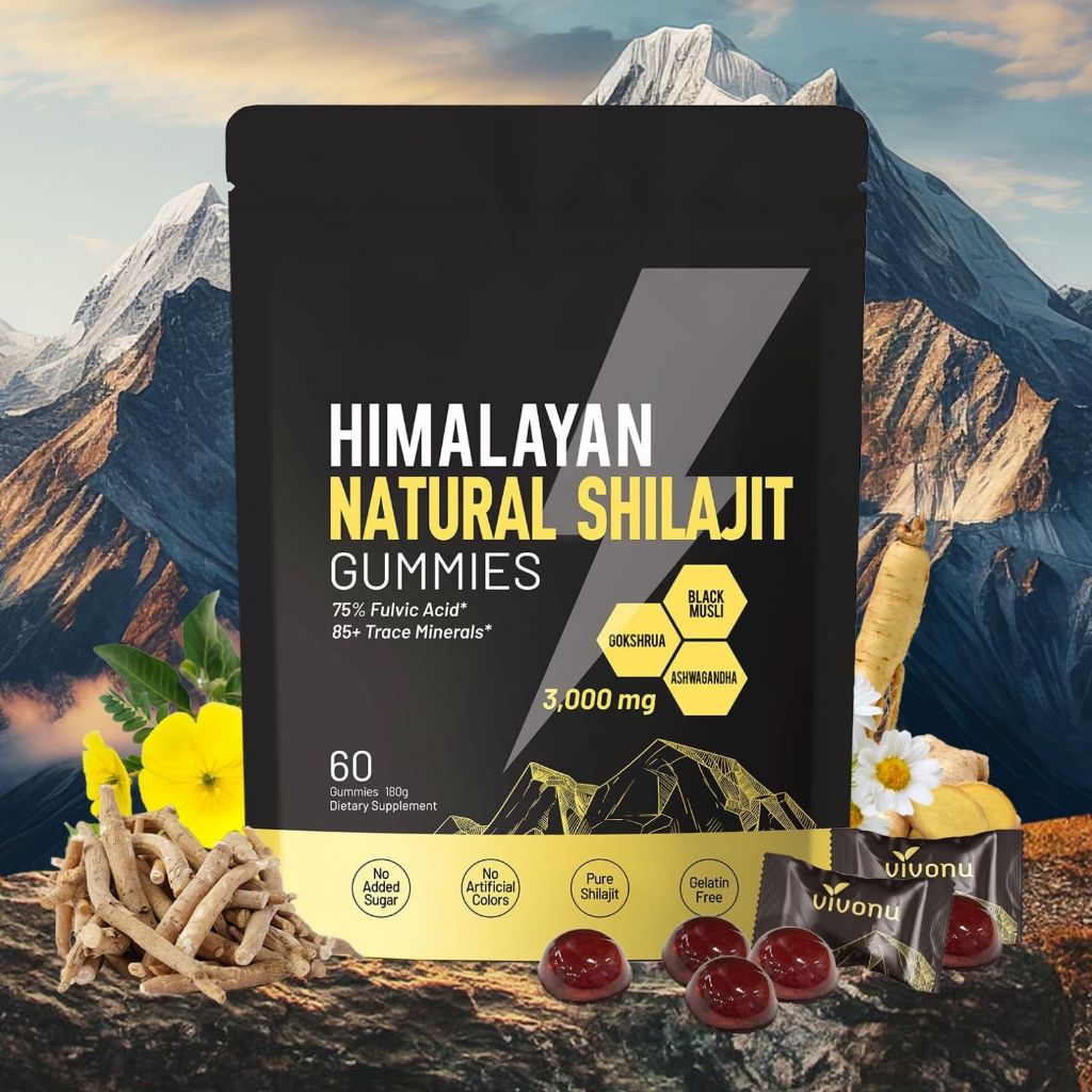Himalayan Shilajit Gummies with Ashwagandha & Gokshura | 85+ Trace ...