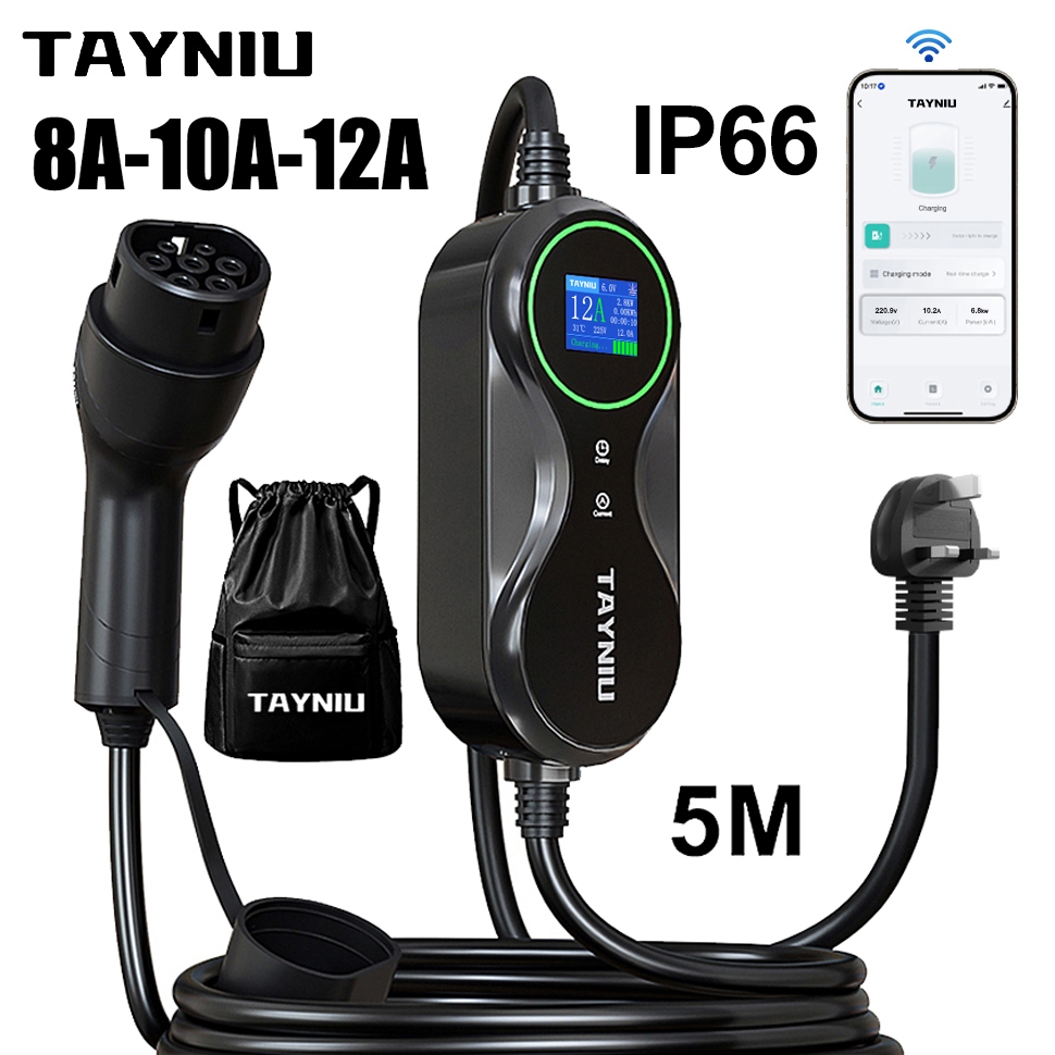 TAYNIU EV Charger 3.5KW 7KW 12A to 32A with Smart App Control, Type 2 ...