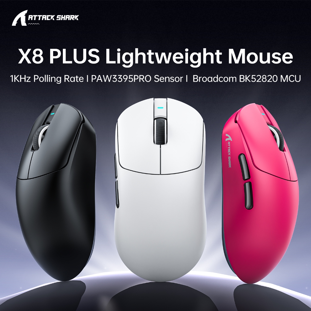 Attack Shark X8 PLUS Wireless Gaming Mouse | PAW3395 PRO Sensor 40K DPI ...