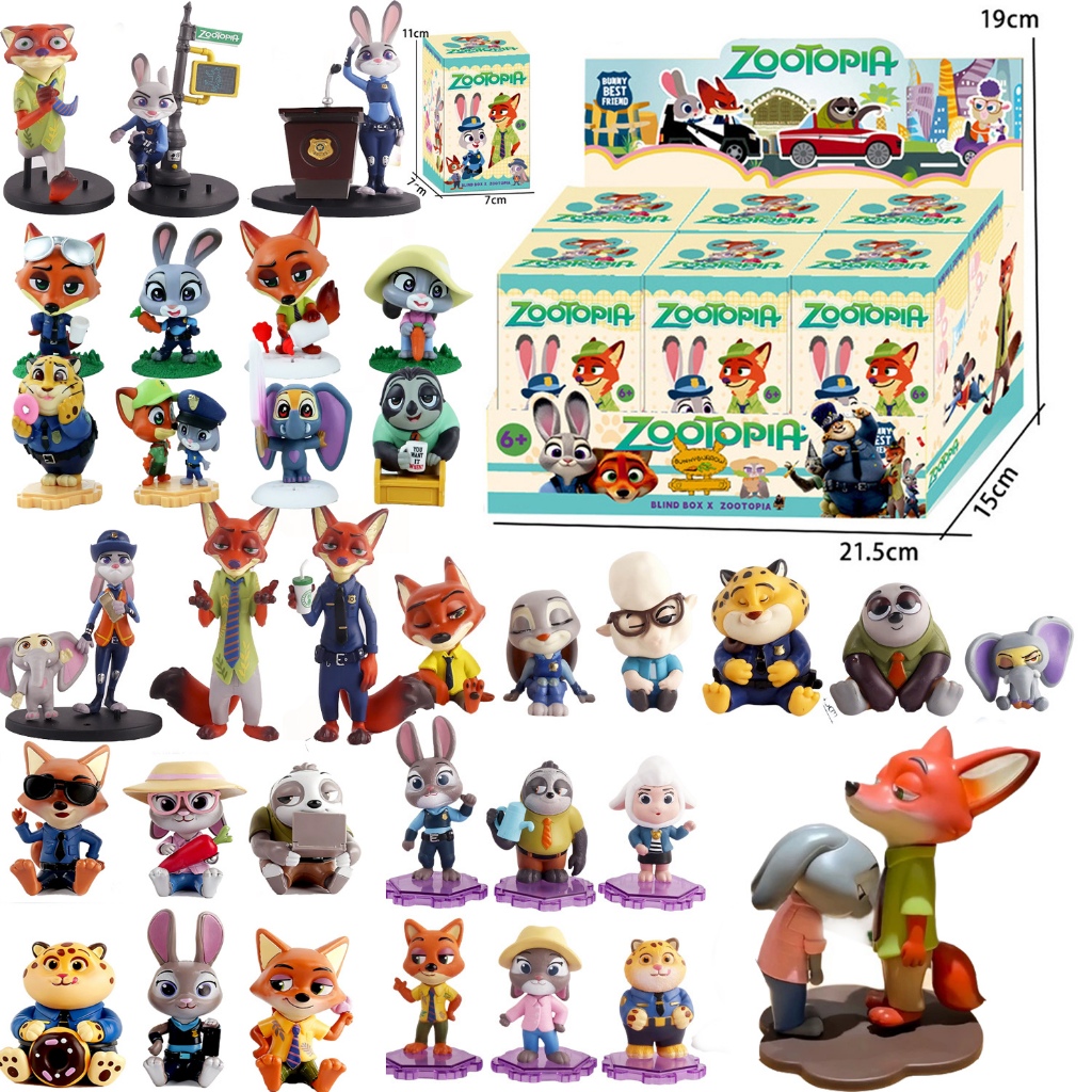 Zootopia 2 Blind Box Nick Judy Flash Finnick Figures Model Anime Model ...