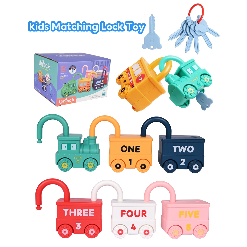 Kids Learning Locks with Keys Educational Preschool Numbers Matching ...