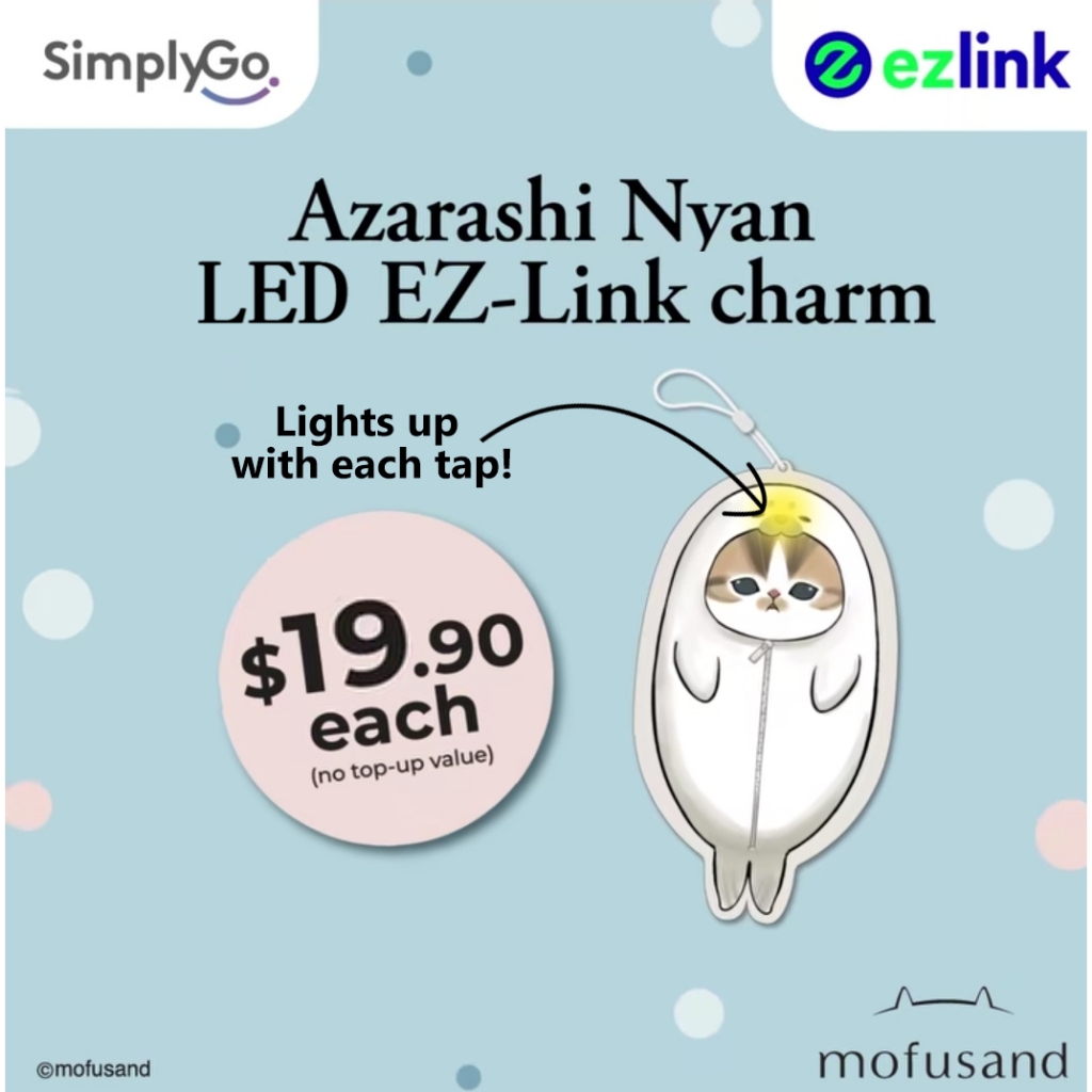 Azarashi Nyan LED EZ-Link Charm/NETS Flashpay Charm (Exp:2031) | Shopee ...