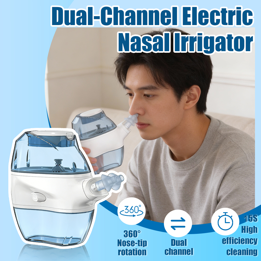 Electric Nasal Rinse Device 360° Rotating Double-Head Automatic ...
