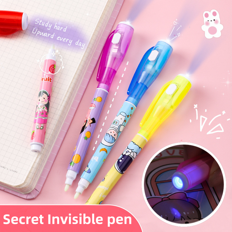 3PCS Luminous Light Pen Magic Invisible Highlighter Pen With Uv Light ...