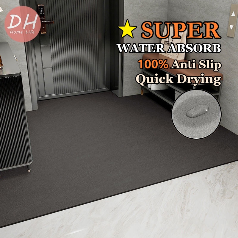 [DH Life] Plain Simple Diatomite Door Mat Soft Floor Mat Anti Slip Bto ...