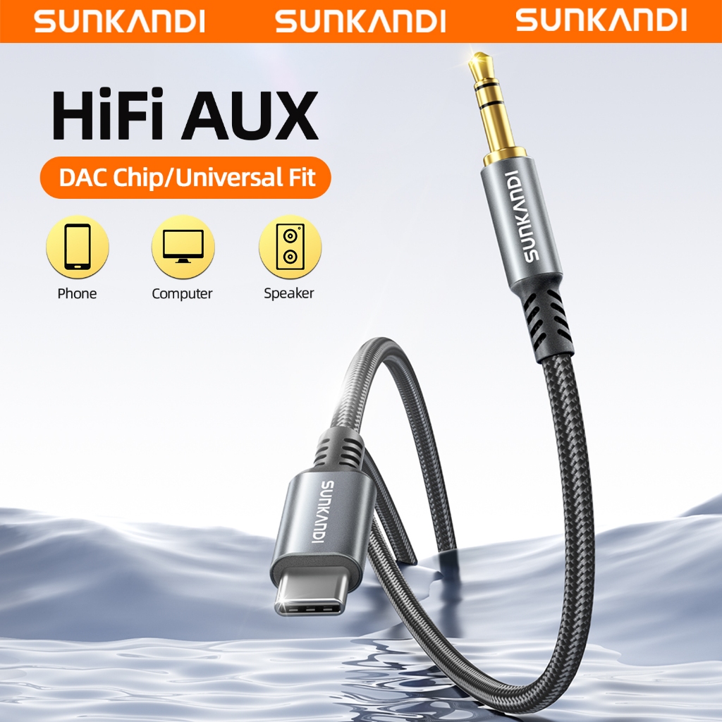 SUNKANDI USB C to 3.5mm Audio Aux Cable High-Fidelity Sound Quality For ...
