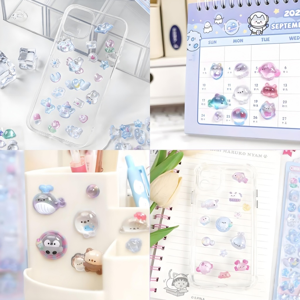 Creative 3D Relief Stickers Candy Ghost Rabbit Drop Diy Diary ...
