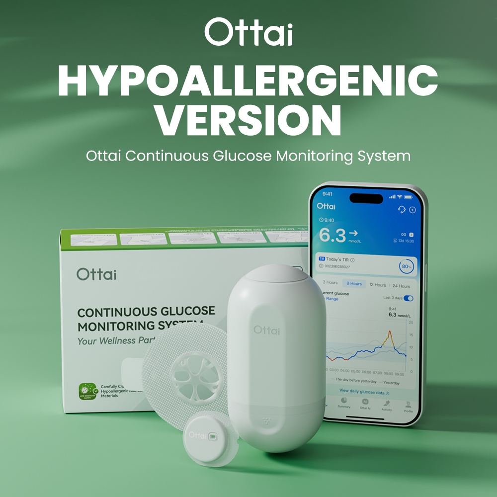 Ottai Hypoallergenic Version CGM Low-Sensitivity Continuous Glucose ...