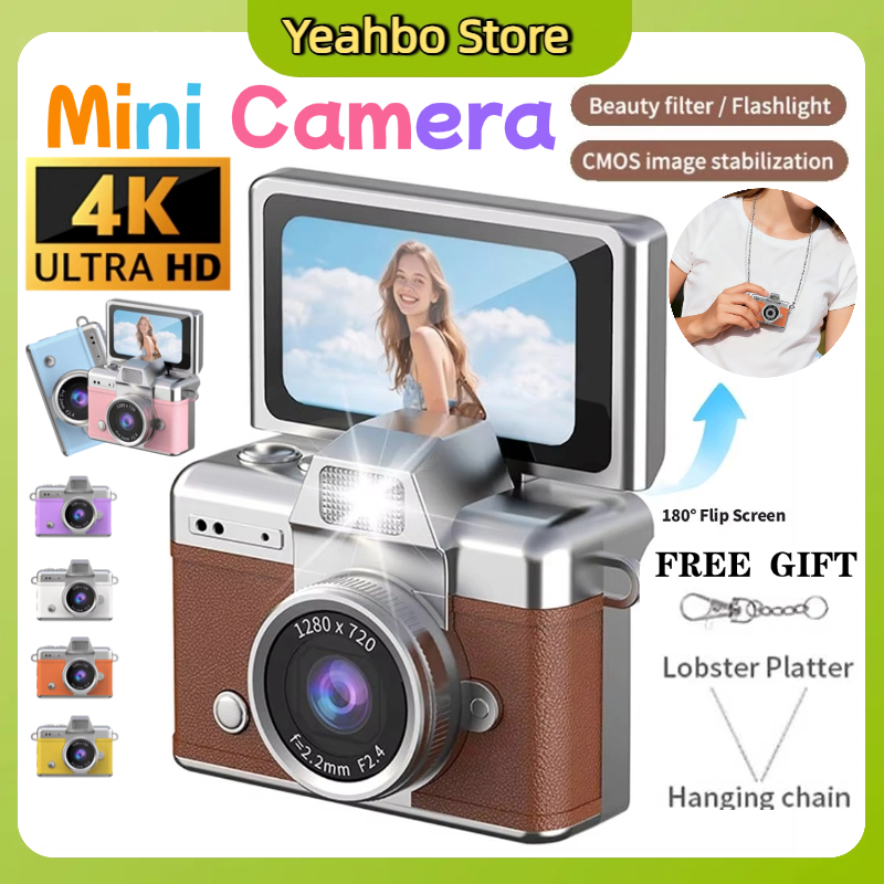 4K🎁SG Stock🚀4K Mini Keychain Camera 1.47 Inch Flip Screen Digital ...