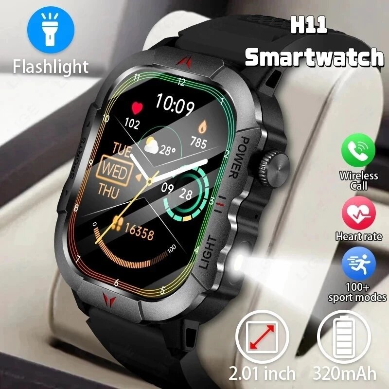 2025 Original H11 Smart Watch 2.01 inch Men Women 3D Transitions UI ...