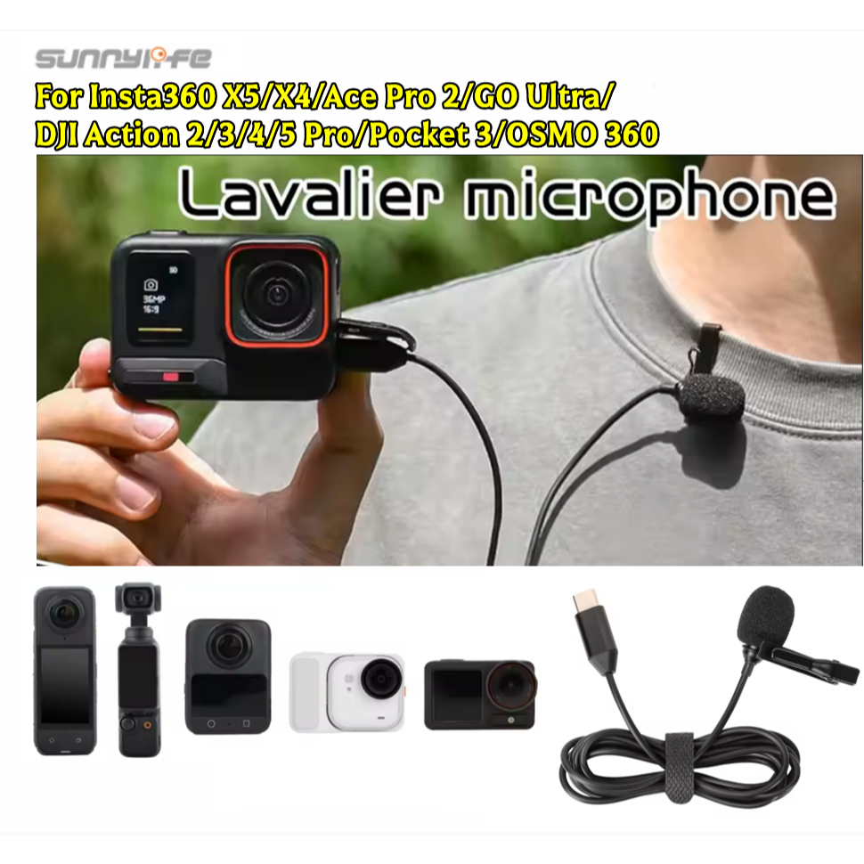 Sunnylife Lavalier Microphone Mini USB Microphone Professional External ...