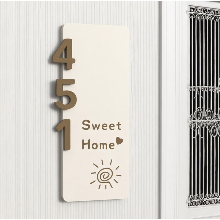 Milk white Customized Unit Sign Door Sign Vertical Unit Number Plate ...