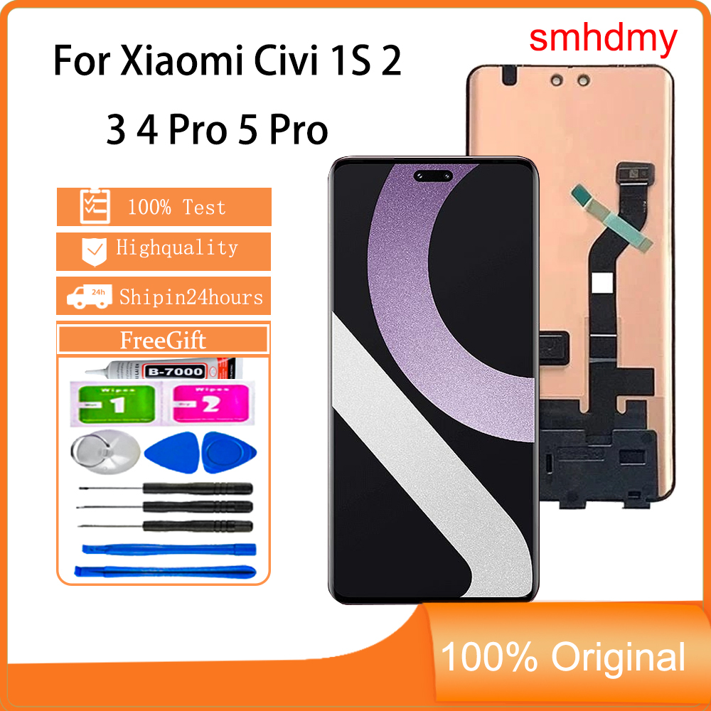 smhdmy Ori AMOLED Display For Xiaomi Civi 1S 2 3 4 Pro 5 Pro LCD Touch ...