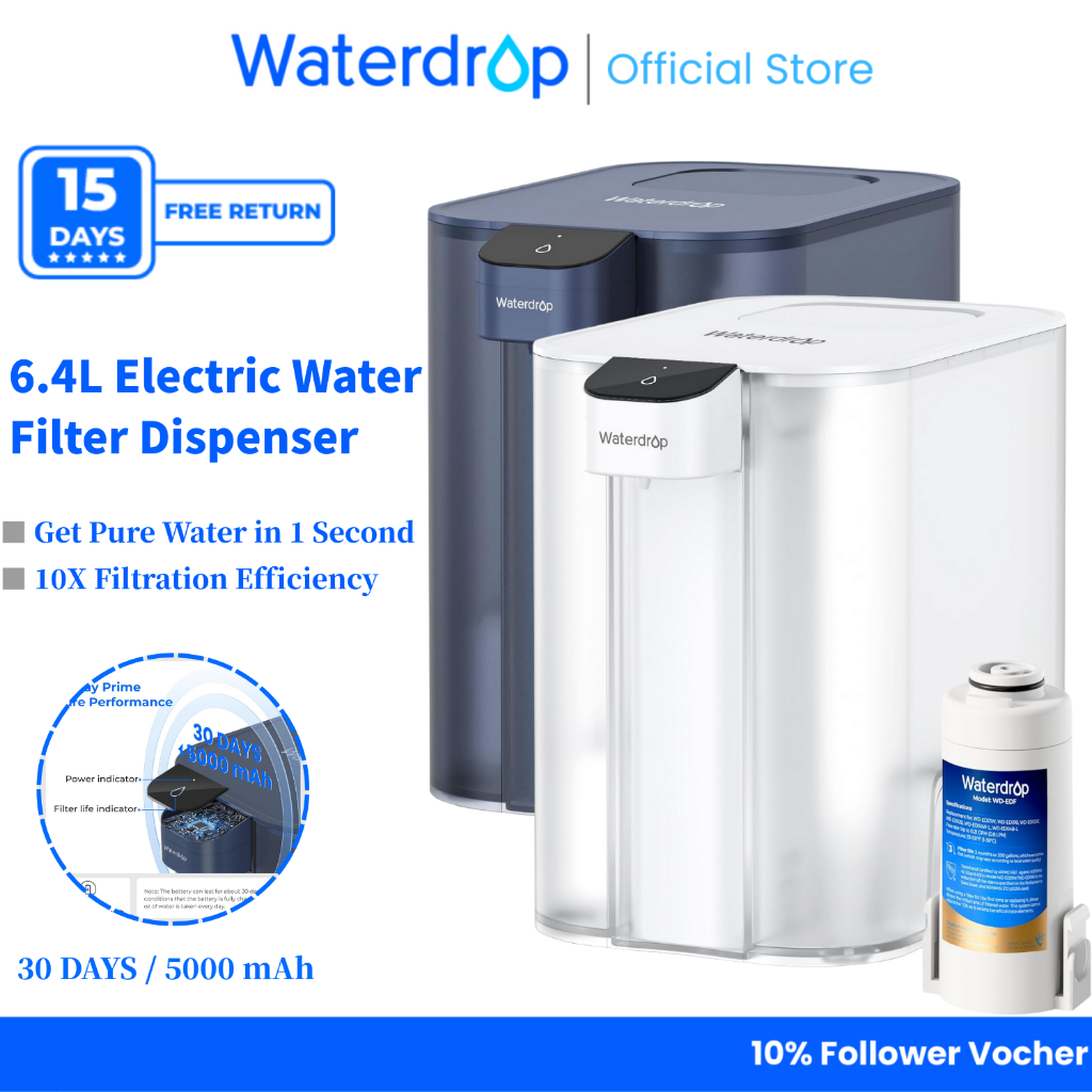 Waterdrop 6.4L Mega Electric Water Filter Pitcher Dispenser | ED04 ...