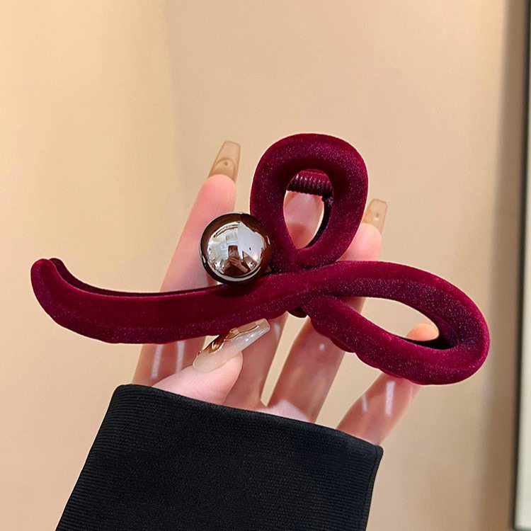 New Year's Red Velvet Bead Clamp Large Female 2026 New Style High-End ...