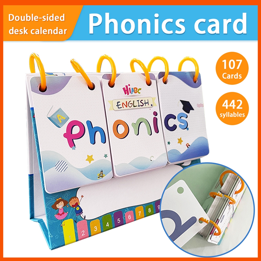 107 Cards English Phonics Flashcards for Kids CVC Words Learning Desk ...