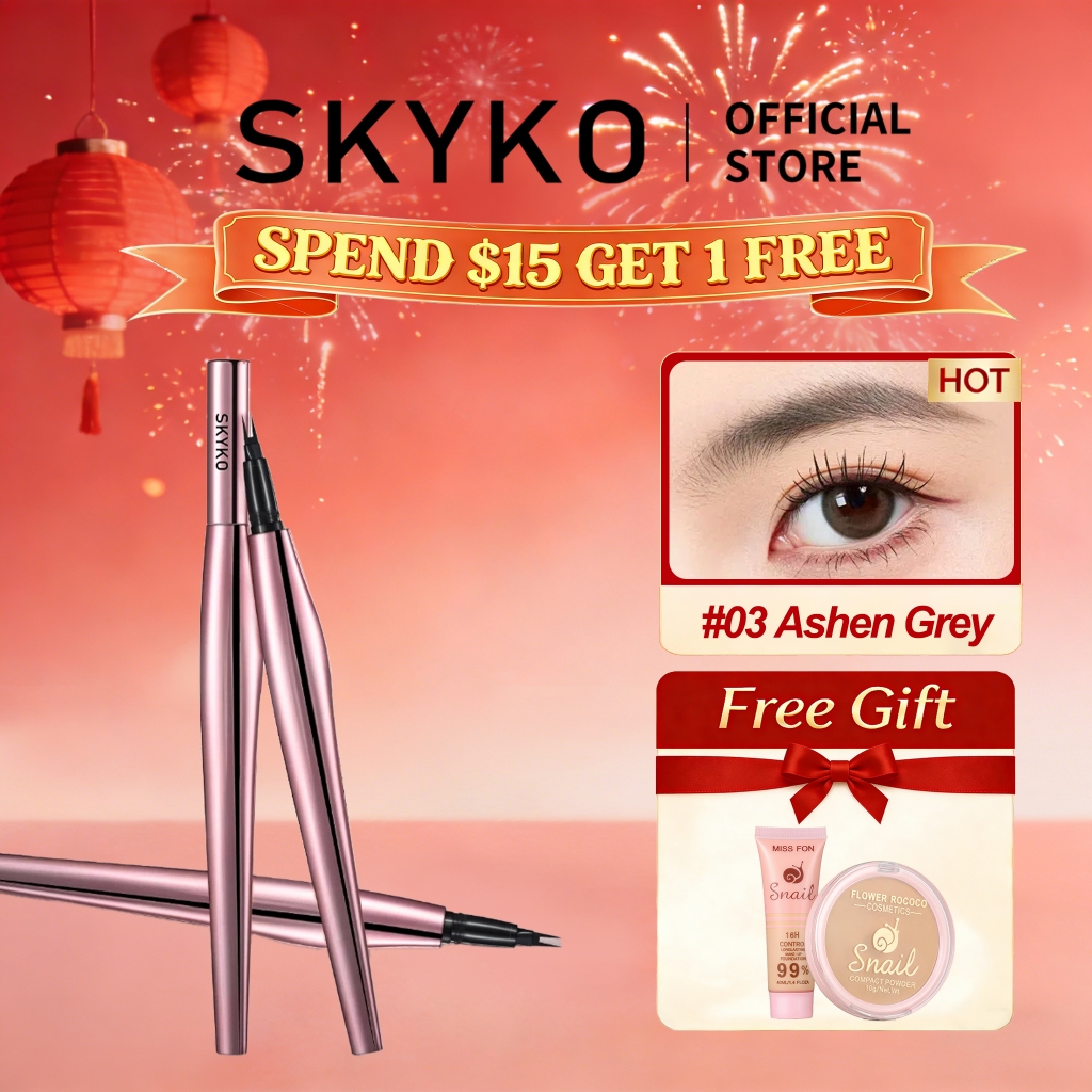 SKYKO Eyebrow Pencil Waterproof Longlasting 3 Colours | Shopee Singapore