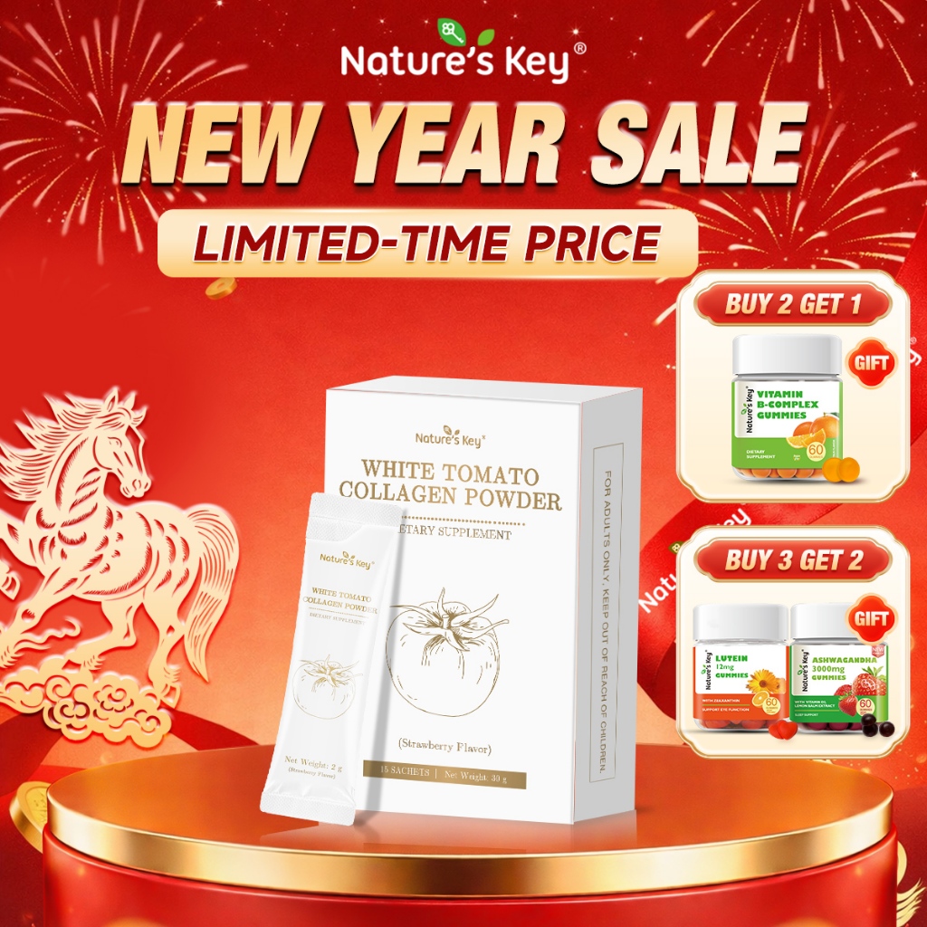 Nature's Key White Tomato Collagen Powder 1250mg for Skin Brightening ...