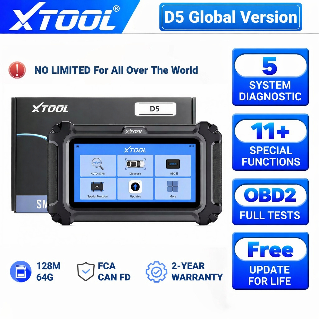 XTOOL D5 Engine ABS SRS Transmission EPB Diagnostic Tool OBD2 Scanner ...