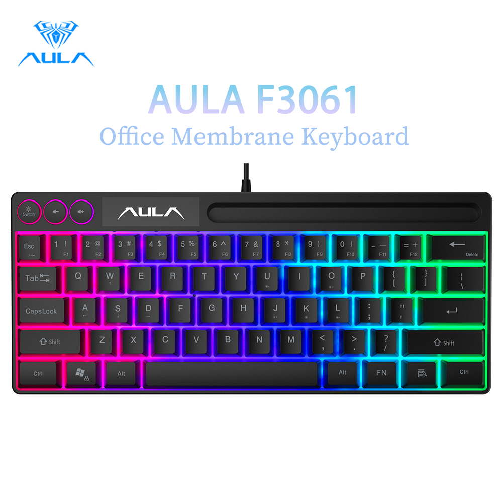AULA F3061 61Keys Wired RGB Gaming Keyboard Membrane Keyboard USB ...