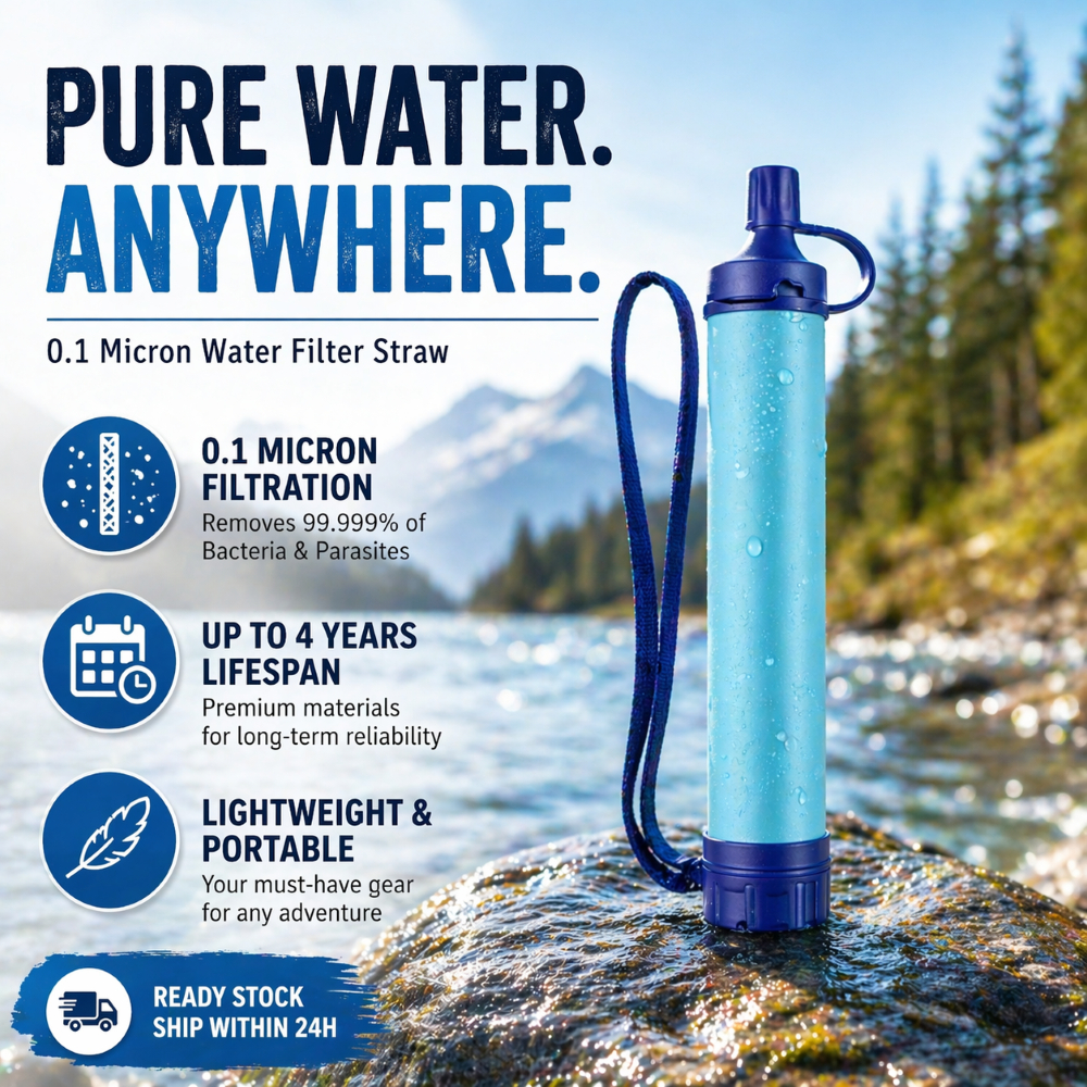 Portable Water Filter Straw 0.1 Micron Personal Water Purifier for ...