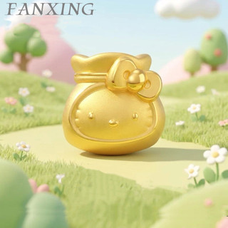 【FX】Gold 999（0.9g）24K Lucky Bag Cat Jewelry Cartoon Charm Bow KT Cat ...