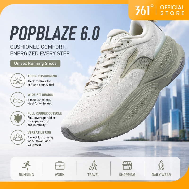 361 Degrees PopBlaze 6.0 Men Women Professional Running Shoes ...